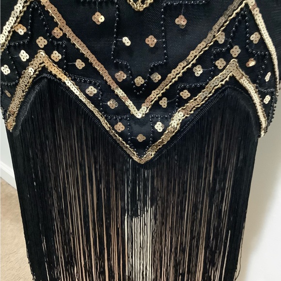 Vintage | Dresses | Vintage Art Deco 9s Does 20s Sequin Beaded Dress ...